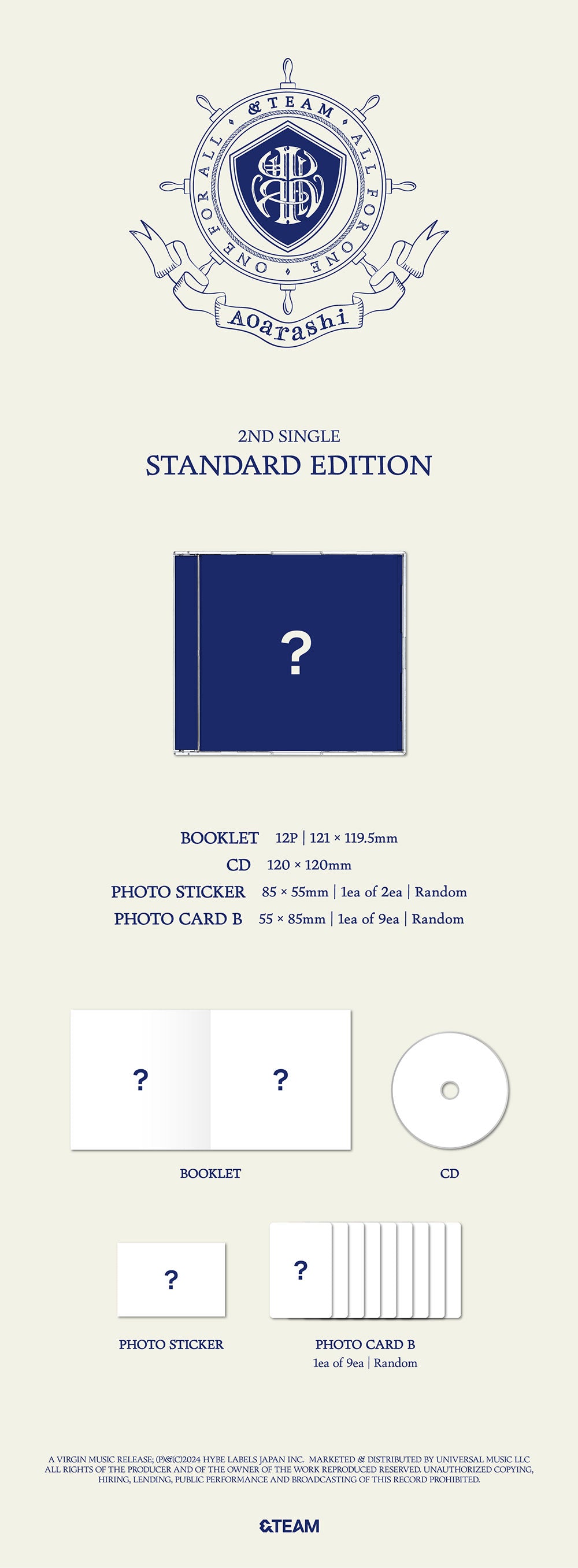 Andteam Aoarashi 2nd Single Album Standard Edition K Place 